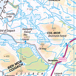Inverlael to Oykel Bridge - Route Map