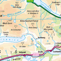 Kinlochewe to Shenavall - Route Map