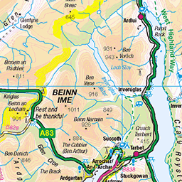 West Highland Way 3: Rowardennan to Inverarnan - Route Map
