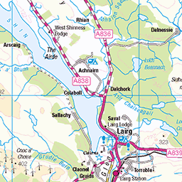 Inverlael to Oykel Bridge - Route Map