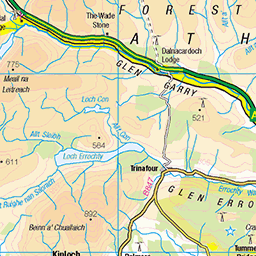 Beinn Bhreac, from Calvine - Route Map