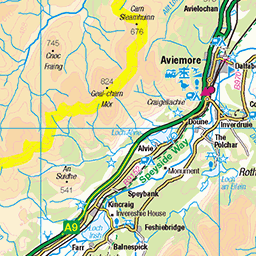 Tomintoul Spur: Cragganmore to Tomintoul - Route Map
