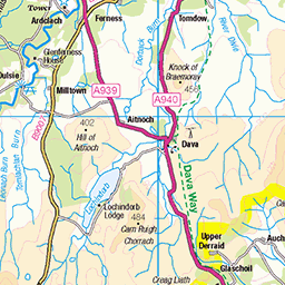 Tomintoul Spur: Cragganmore to Tomintoul - Route Map