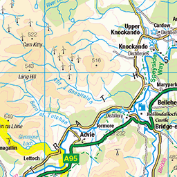 Tomintoul Spur: Cragganmore to Tomintoul - Route Map