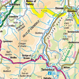 Tomintoul Spur: Cragganmore to Tomintoul - Route Map
