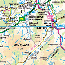 Tomintoul Spur: Cragganmore to Tomintoul - Route Map
