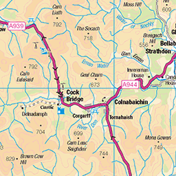 Tomintoul Spur: Cragganmore to Tomintoul - Route Map