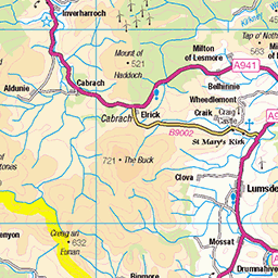Tomintoul Spur: Cragganmore to Tomintoul - Route Map