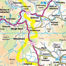 Tomintoul Spur: Cragganmore to Tomintoul - Route Map