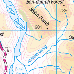 Coulin Pass - Achnashellach to Torridon - Route Map