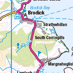 Brodick to Sannox via Goat Fell - Route Map