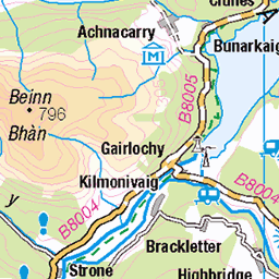 Great Glen Way 2: Gairlochy to Laggan - Route Map