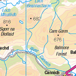 Affric Kintail Way 2: Cannich to Affric road end - Route Map