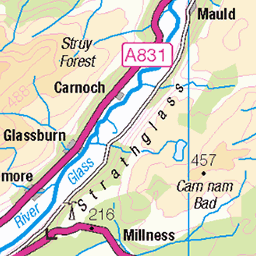 Affric Kintail Way 2: Cannich to Affric road end - Route Map
