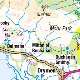 West Highland Way 2: Drymen to Rowardennan - Route Map