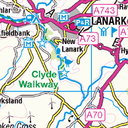 Clyde Walkway 4: Maudslie Bridge to New Lanark - Route Map