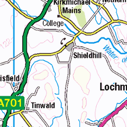 Lochmaben to Hoddom Castle - Route Map