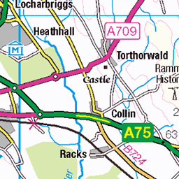 Lochmaben to Hoddom Castle - Route Map