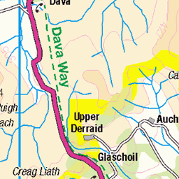 Dava Way: Grantown on Spey to Dava - Route Map