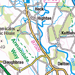 Lochmaben to Hoddom Castle - Route Map