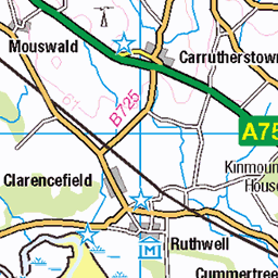 Lochmaben to Hoddom Castle - Route Map