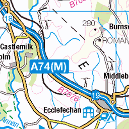Lochmaben to Hoddom Castle - Route Map