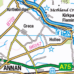 Lochmaben to Hoddom Castle - Route Map
