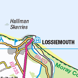 Buckie to Fochabers - Route Map