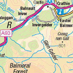 Tolmount and Tom Buidhe via Loch Callater - Route Map