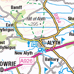 Kirkton of Glenisla to Alyth - Route Map