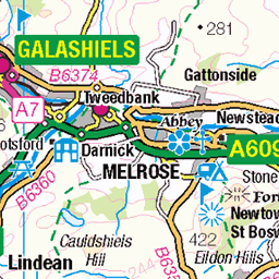 Borders Abbeys Way: Melrose to Kelso - Route Map
