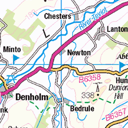 Kirk Yetholm to Harestanes - Route Map