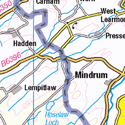 Kirk Yetholm to Harestanes - Route Map