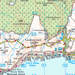 Lagg to Whiting Bay - via Bennan and Dippen Head - Route Map