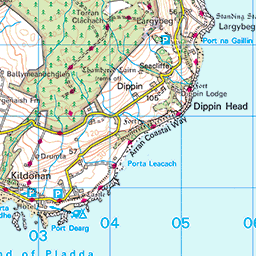 Lagg to Whiting Bay - via Bennan and Dippen Head - Route Map