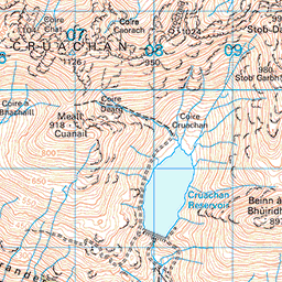 Ben Cruachan and Stob Daimh - Route Map