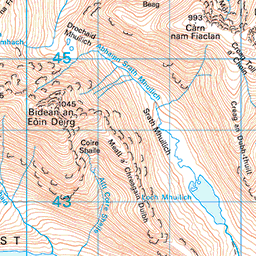 An Sìdhean from Loch Monar, Glen Strathfarrar - Route Map