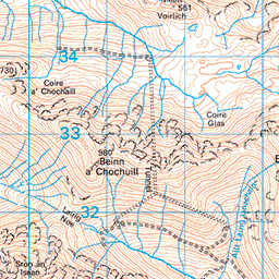Ben Cruachan and Stob Daimh - Route Map