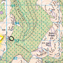 Beinn Mhor, via Glen Massan - Route Map