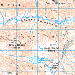 An Sìdhean from Loch Monar, Glen Strathfarrar - Route Map