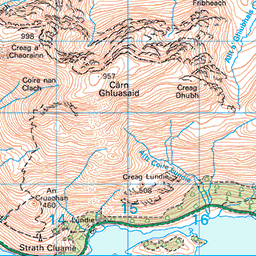 A' Chralaig and Mullach Fraoch-choire - Route Map