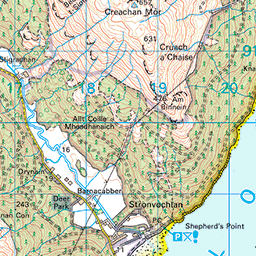 Beinn Mhor, via Glen Massan - Route Map