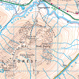 Bidean nam Bian - Route Map