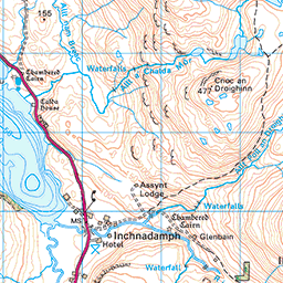 Glas Bheinn from Inchnadamph - Route Map