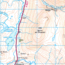 Breabag and the Caves of Assynt - Route Map