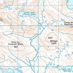Glas Bheinn from Inchnadamph - Route Map