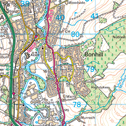 Duncolm and the Slacks, Old Kilpatrick - Route Map