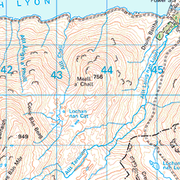 Meall Ghaordaidh from Glen Lochay - Route Map