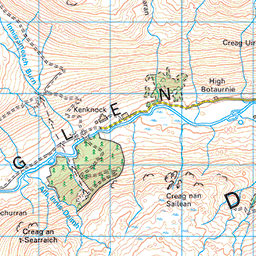 Sgiath Chùil and Meall Glas from Glen Lochay - Route Map