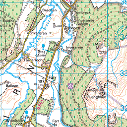 Three Lochs circuit, south Loch Ness - Route Map